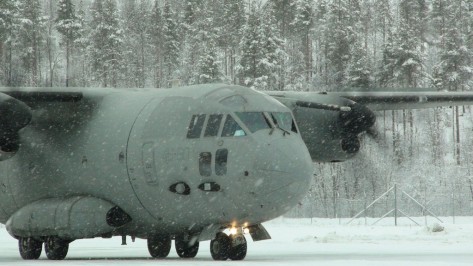 C-27J slippery runway surface landing and take off training in Norway ...
