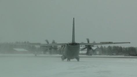 C-27J slippery runway surface landing and take off training in Norway ...