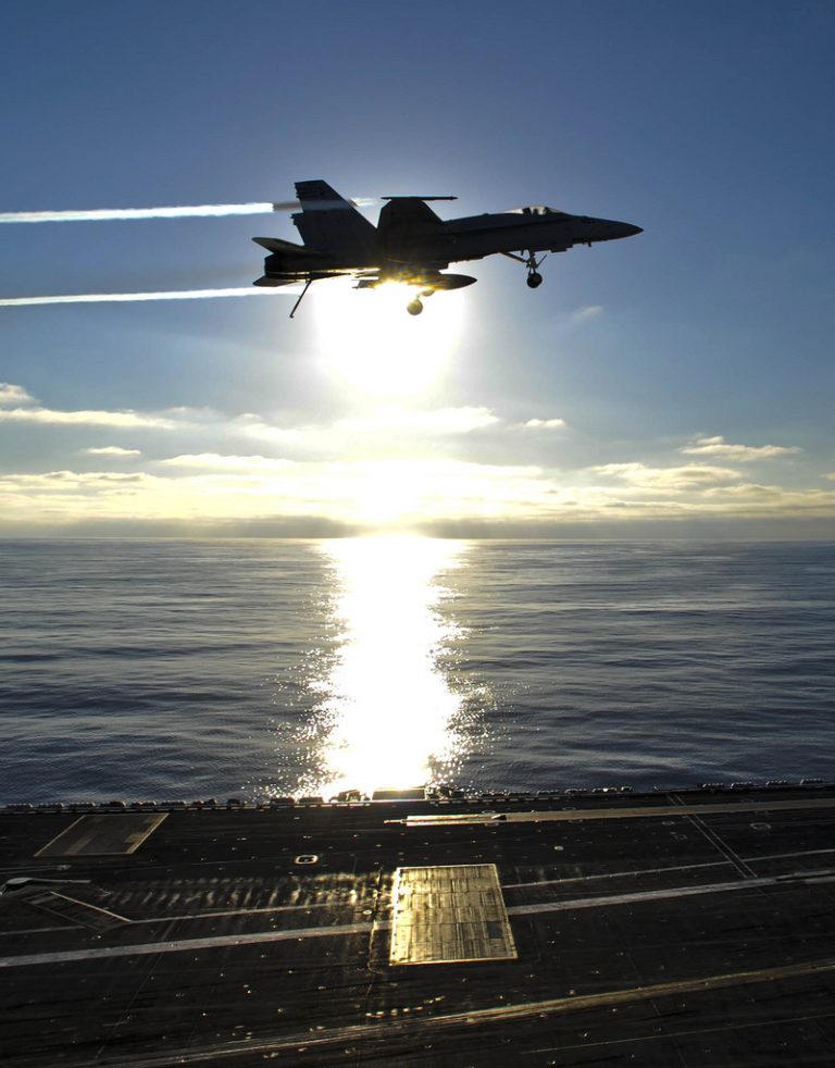 Photo: Spectacular F/A-18C low fly-by above the flight deck of USS ...