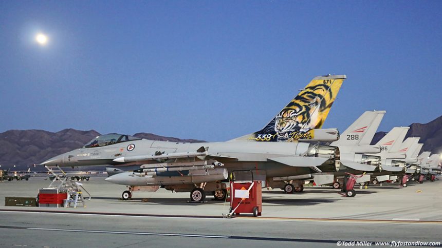 What happens after sunset on the flight line at Nellis Air Force Base ...
