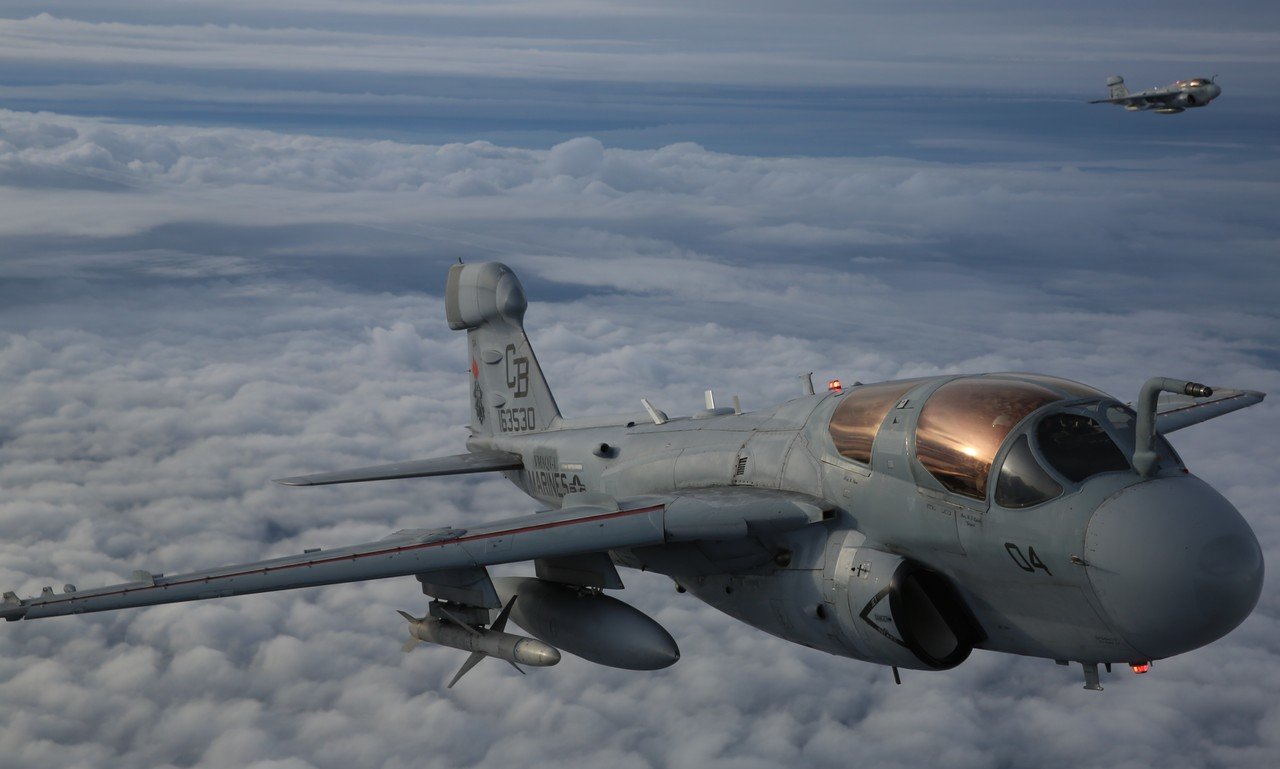 Stunning Images Of U S Marine Corps Ea 6b Prowler Jets Flying At Dusk