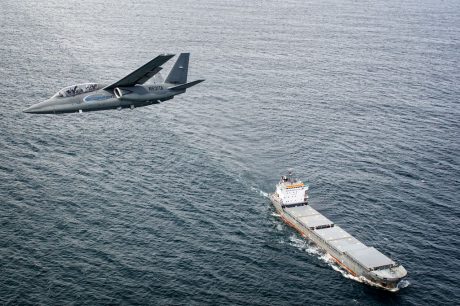 Stunning aerial photos show Textron Scorpion tactical jet in Royal Navy ...