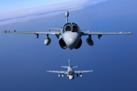 EA-6Bs from four different U.S. Marine Corps squadrons fly together for ...