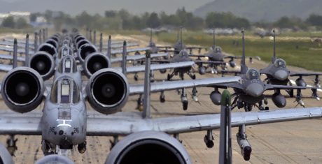 U.S. A-10s and F-16s take part in impressive Elephant Walk in South ...