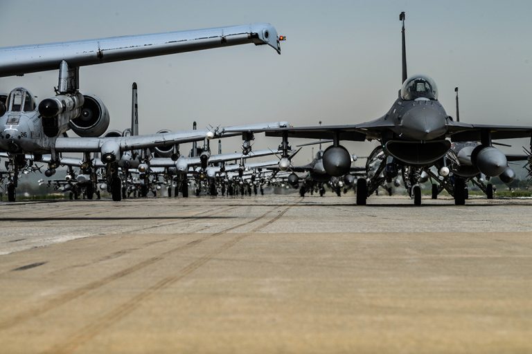 U.S. A-10s and F-16s take part in impressive Elephant Walk in South ...