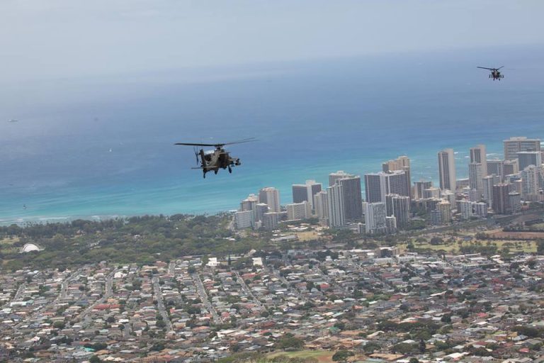 Cool shots show AH-64D Apache Longbow Attack Helicopters flying over ...