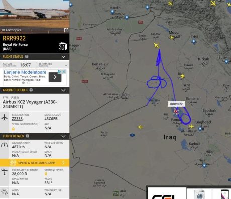 The pretty intense military flying activity at night over Iraq you can ...
