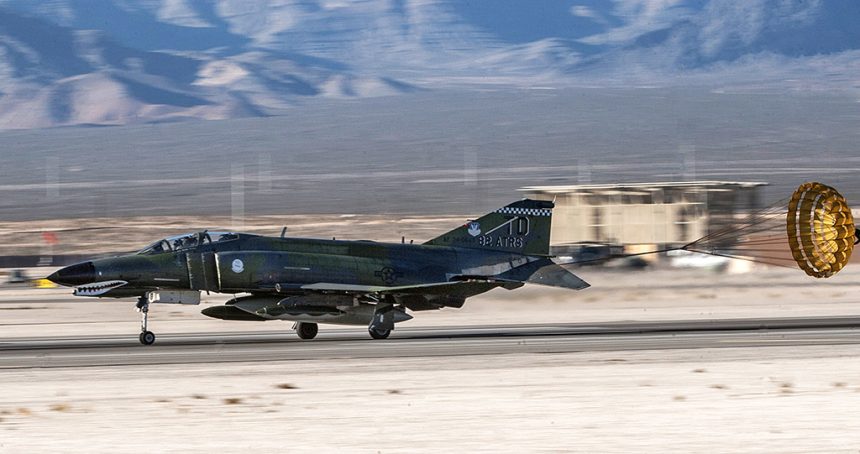 The F-4 Phantom II, in the QF-4 Aerial Target variant, performs final ...