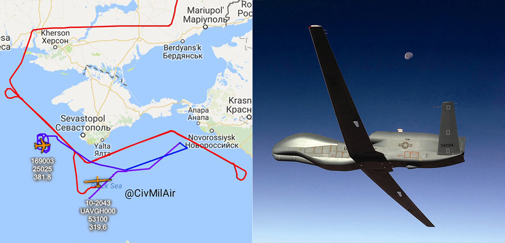 Here Is The Route A U.S. RQ-4 Global Hawk Drone Is Currently Flying ...