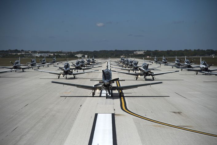 Photo: nearly 70 F-15E Strike Eagles in largest Elephant Walk to date ...