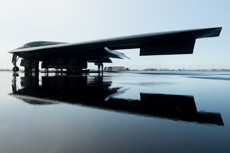 Take A Look At This Image of A B-2 Docked On Flightline Under Rainbow ...
