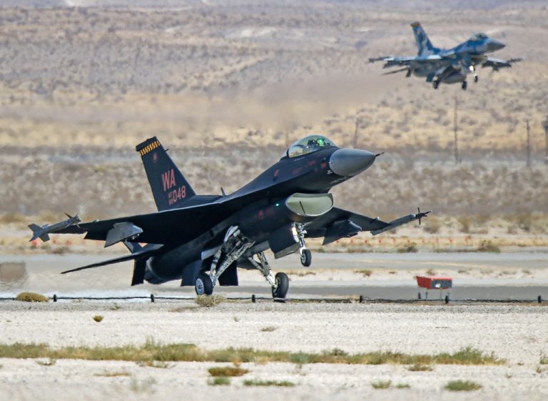 First Look at The New “Wraith” Aggressor F-16 In Action at Nellis AFB ...