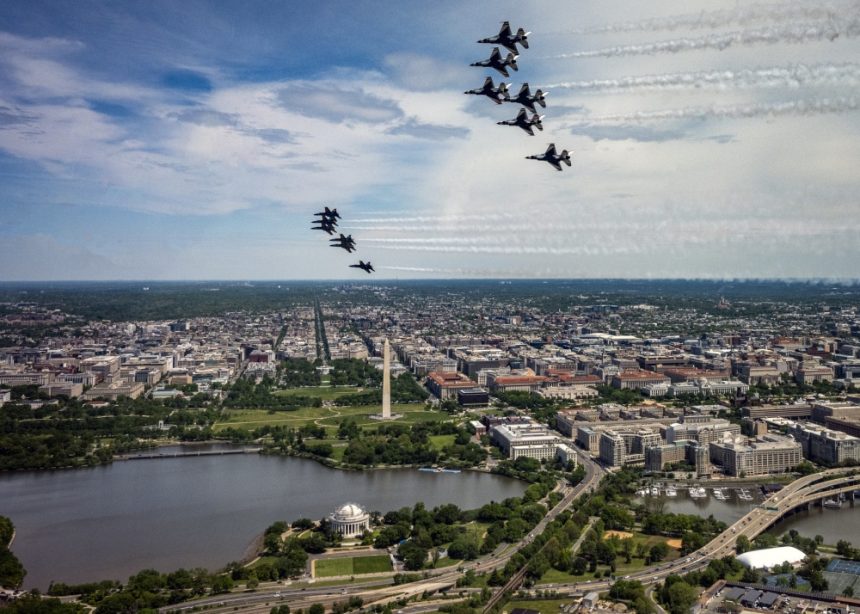 Watching America Strong Flyover of DC From The Base Of The Washington ...