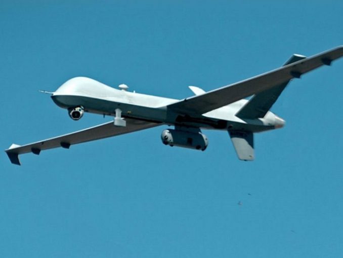 Photo shows a U.S. Reaper drone carrying "Gorgon Stare" Wide Area ...
