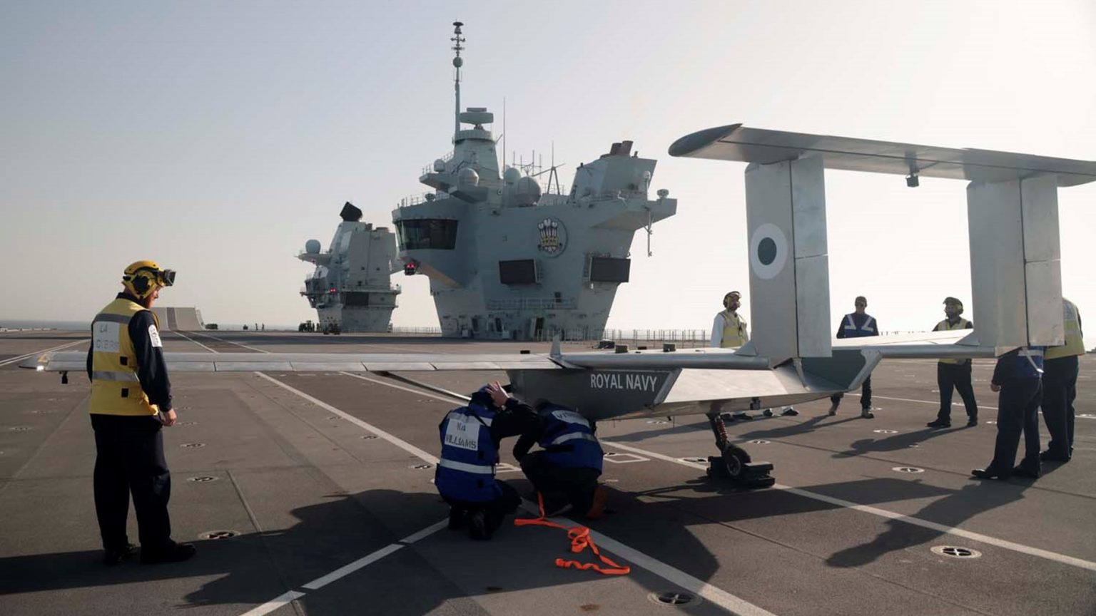 Royal Navy Tests Drone Operations On Aircraft Carrier HMS Prince of ...
