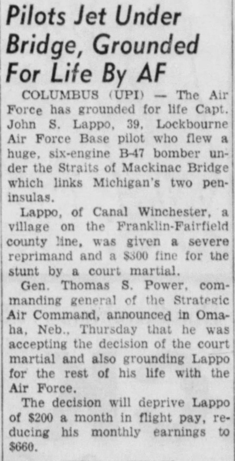 65 Years Ago Today: The Man Who Flew A B-47 Under The Mighty Mackinaw ...