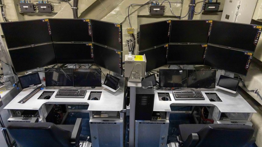 U.S. Navy Installs MQ-25 Unmanned Air Warfare Center aboard USS George H.W. Bush Aircraft ...