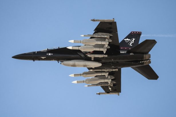 VX-9 F/A-18F Spotted With Heavy Air-to-Air Load of AIM-174s and AIM-120s - The Aviationist